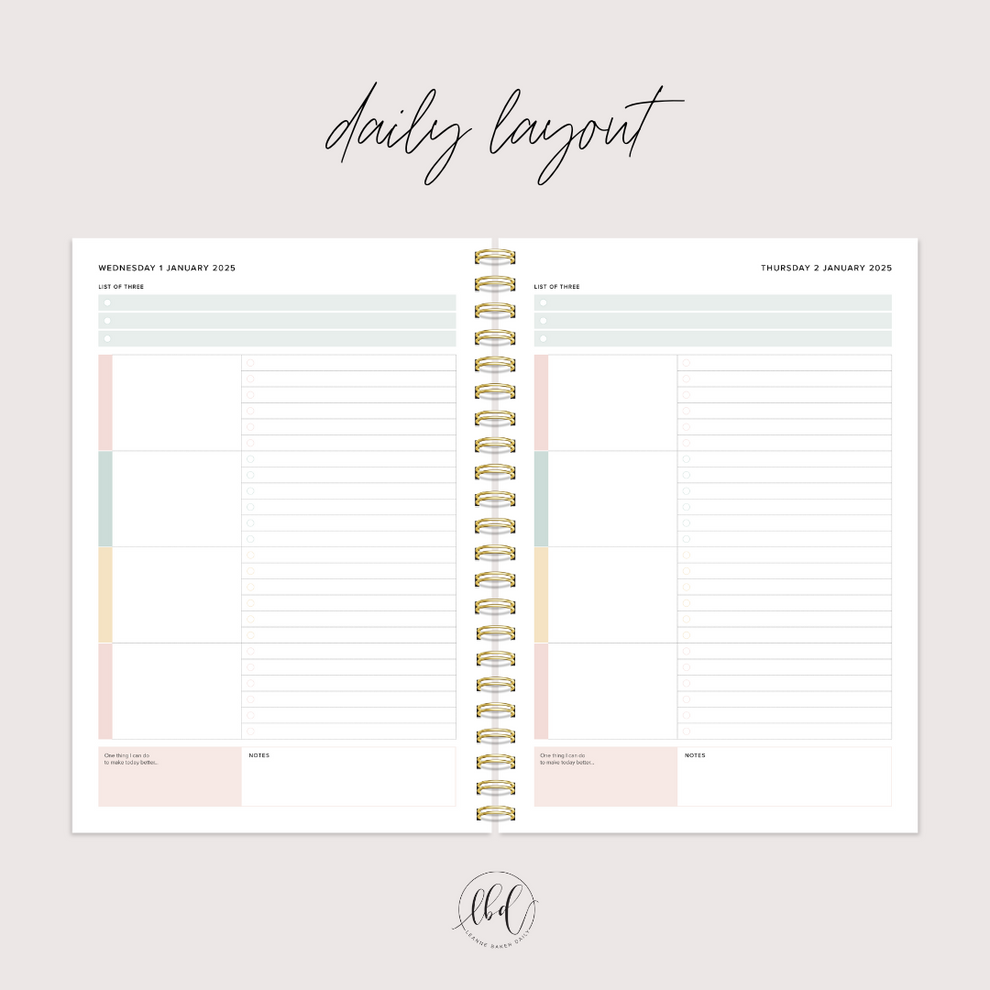 Seconds - Green Floral 2025 A4 Planner – Leanne Baker